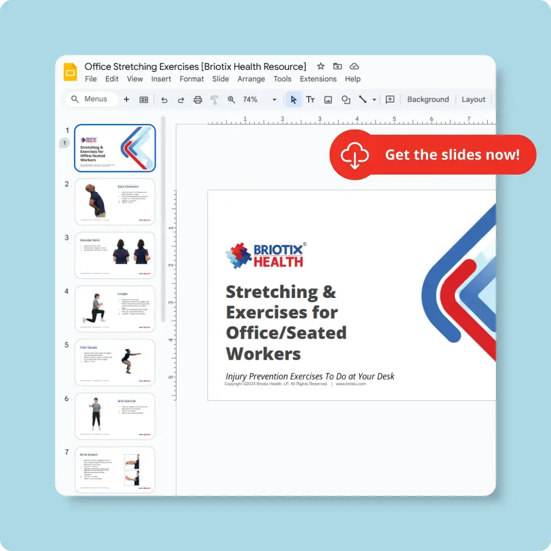 Use Our Guided Stretching Slides for Office Workers